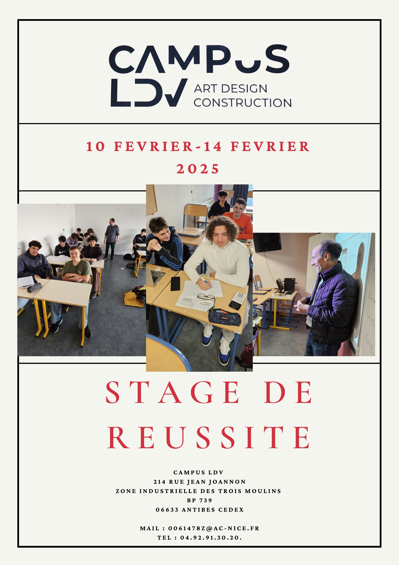 STAGE DE REUSSITE AU CAMPUS - Campus Léonard de Vinci